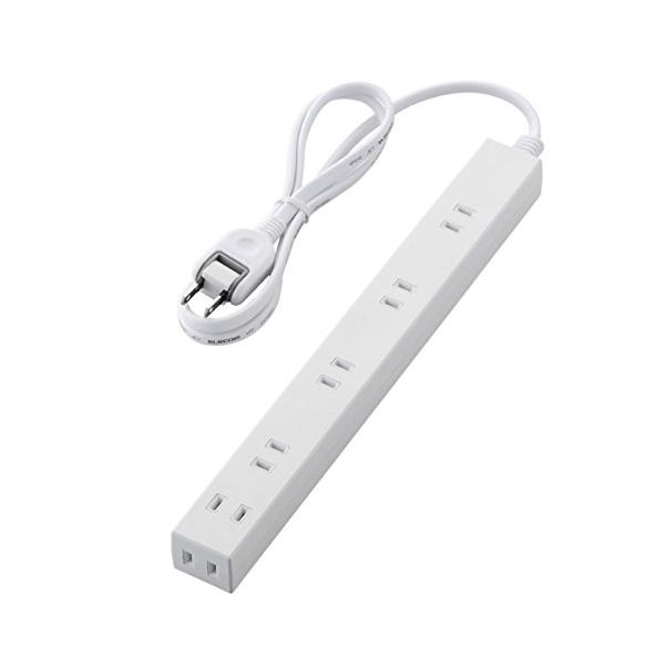 すっきりタップ(雷ガード付き)ホワイト/1m/T-NSLK-2610WH・Size:1m・パッケージ個数:1・隣の差込口をふさがない。差込口の間隔が広くACアダプタもすっきり接続できる、ほこり防止シャッター付きスリムタップ。 雷ガード内蔵モ...
