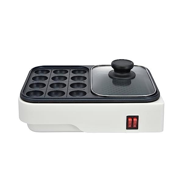 2WAYたこ焼きホワイト/-/COK-YH100F-W・Style:2WAYたこ焼き・パッケージ個数:1・定格電圧：100V 50/60Hz・定格消費電力：1000W・本体寸法：（約）幅318×高さ147×奥行235mm（ガラスふた含む）・...