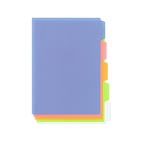 水色/-/88161・パッケージ個数:1・●数量：5枚入り・●カラー：5色(ブルー、ピンク、オレンジ、グリーン、ホワイト)・●見出しシール付き・●材質：ポリプロピレン(PP) 0.5mm