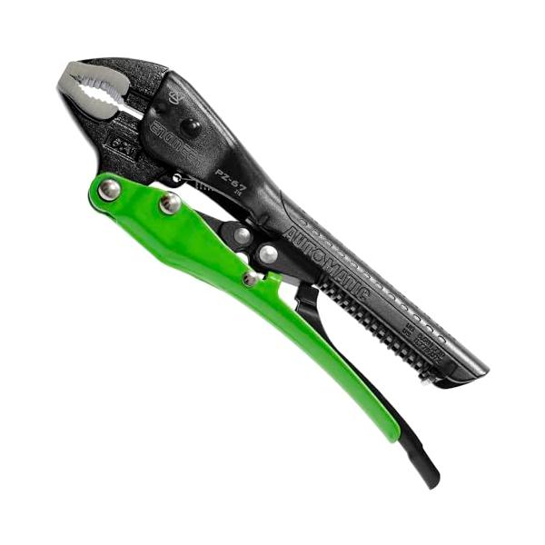 [オートアジャスト]小型タイプブラック/グリーン/呼び：150/ENGINEER LOCKING JAW PLIERS・Style:[オートアジャスト]小型タイプ・パッケージ個数:1・サイズを気にせず一発ロック、ネジザウルス機能付きオートバ...