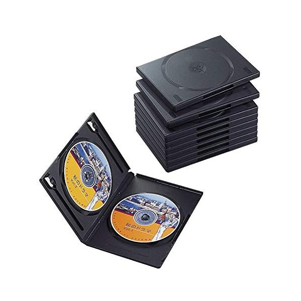ブラック/10枚セット/CCD-DVD06BK・Color:ブラックSize:10枚セット・パッケージ個数:1・増え続けるDVDの収納に便利!軽くて割れにくいポリプロピレン樹脂製。分類に便利な背ラベル&amp;アイコンシール付き。2枚収納、...
