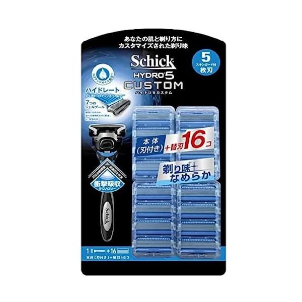 ブルー/1個 (x 1)/-・シック ハイドロ5 カスタム 替刃 17個 5枚刃 ひげそり 髭剃り SCHICK HYDRO5 CUSTOM・パッケージ重量: 0.2 kg