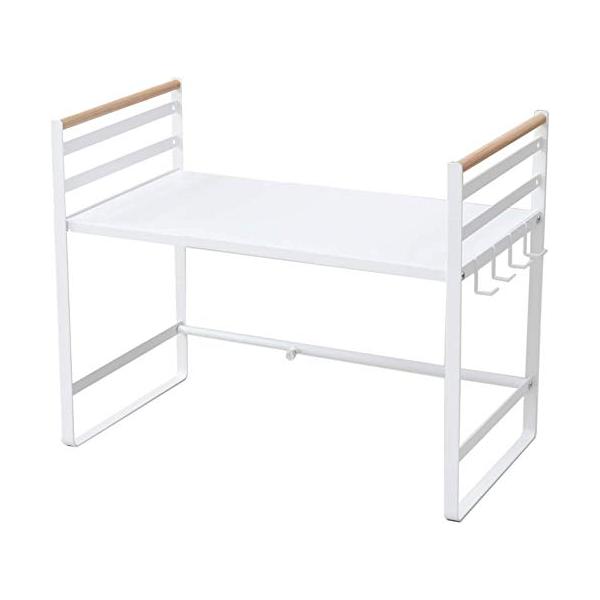 【レンジ上ラック】伸縮(1段)ホワイト/幅46-73×奥行35.5×高さ51cm/DRR-73(SWH)・Color:ホワイトStyle:【レンジ上ラック】伸縮(1段)・パッケージ個数:1・本体サイズ:幅46-73×奥行35.5×高さ51c...