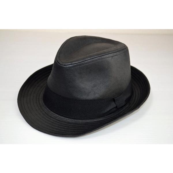 【品　名】大きいサイズ/クラックレザー/中折れハット/10446/ベーシック【カラー】ブラック（合成皮革）　 【サイズ】頭周り６１ｃｍ　ツバｘ約４ｃｍ　高さｘ約１２．５ｃｍ　 新品未使用品　ビッグサイズのベーシックでシンプル無地の中折れハッ...