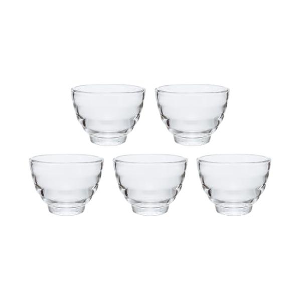 和食器透明/170ミリリットル (x 5)/HU-3012・PatternName:5客セット・パッケージ個数:1・サイズ:径8.6×高さ6.3cm・素材・材質:耐熱ガラス・生産国:日本・口径:8.6cm・満水容量:170ml
