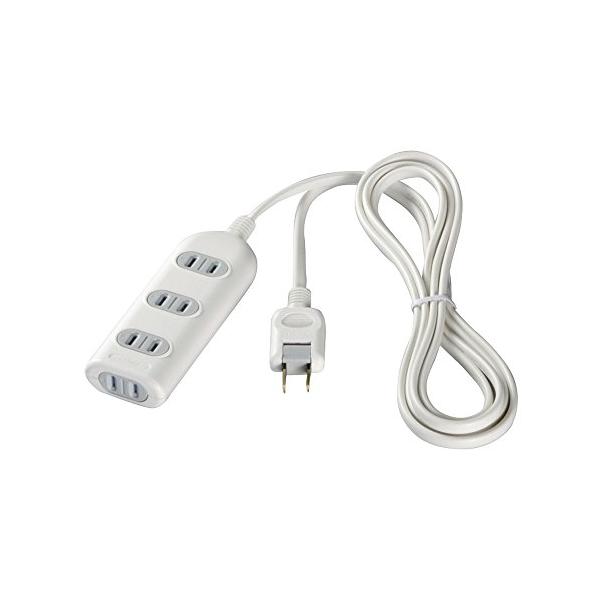 シャッター付4個口/1m/BSTAPSH2410WH・Size:1mStyle:シャッター付Color:4個口・パッケージ個数:1・●2ピン4個口の電源タップ・プラグ仕様:2ピン口数:4個口・スイッチ:なし・外形寸法(幅×高さ×奥行):12...
