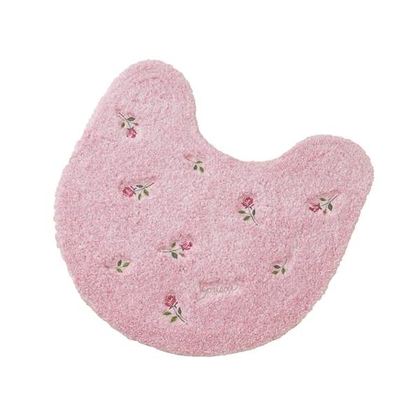 ロマンチックピンク/約60×60cm/1027001・Color:ピンクSize:約60×60cm・パッケージ個数:1・薔薇の刺繍をちりばめたトイレマット・約60×60cm・素材・材質:ポリエステル100%・生産国:インドネシア・洗濯の際は...