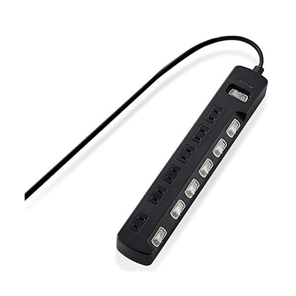 6個口ブラック/2.5m/T-K8A-2625BK・Color:ブラックSize:2.5mStyle:6個口PatternName:単品・パッケージ個数:1・パソコンやテレビなどの精密機器を雷から守る。高性能雷サージ吸収素子内蔵、安全性と使...