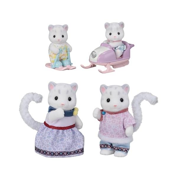 ゆきヒョウマルチカラー/-/FS-55・Style:ゆきヒョウPatternName:ファミリー・白くてふわふわの毛と長いしっぽが特徴のゆきヒョウファミリー・お父さん、お母さん、お揃いのロンパースを着た赤ちゃんふたりと小物のセット・（C) ...