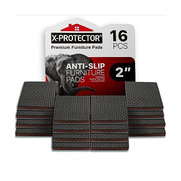 ブラック / ブラウン/16 Square 2/furniture pads・Size:16 Square 2・パッケージ個数:1・ソファが簡単に移動してしまい、使いにくくないですか？ または、椅子が滑って床や傷を付けていませんか？ 滑り止...