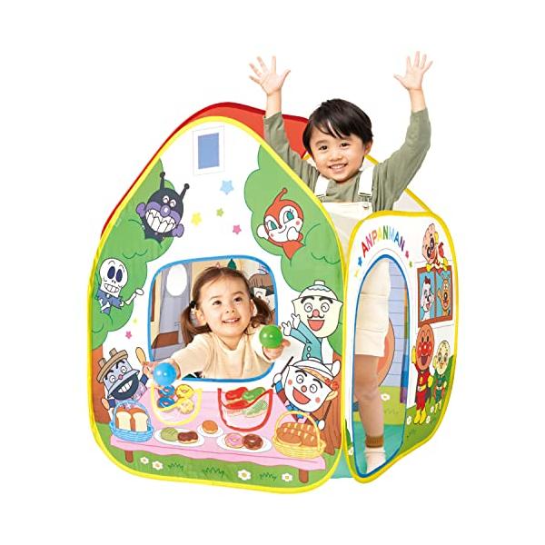 子供テント・『それいけアンパンマン』より、ボールテントパンこうじょうがリニューアルして新登場・アンパンマンとなかまたちがいっぱいの楽しいデザインのボールテントで、ボール遊びやお店やさんごっこなど、全身を使った10のあそびが楽しめます。・カラ...