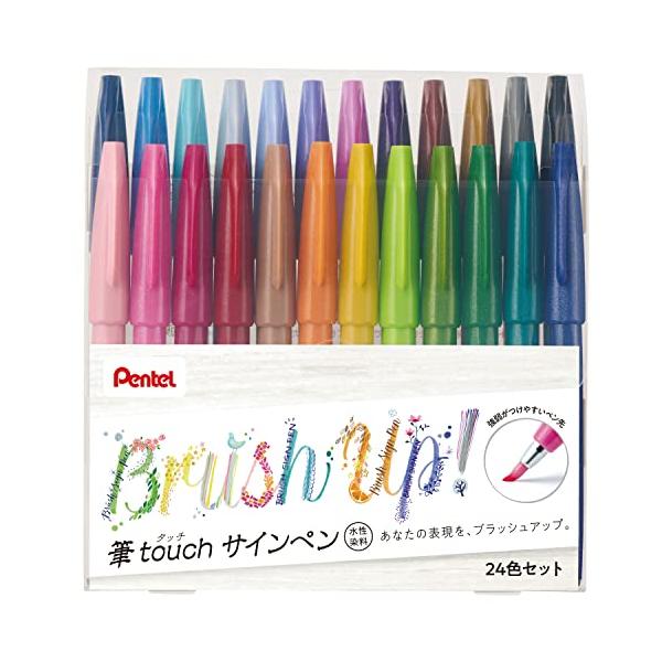 24色/-/SES15C-24ST・Color:24色・パッケージ個数:1・特長しなやかなペン先で筆のようなタッチが楽しめるカラーペン・カラー24色・インキ水性染料・1本あたりサイズ18×13×133mm/9ｇ・材質キャップ・軸=再生PP ...