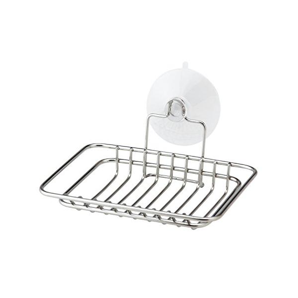 シルバー/-/BB-084・PatternName:ステンレス吸盤型・パッケージ個数:1・サイズ: 12.5×10×8cm・耐荷重:500g・取付方法:吸盤(補助板付き)・網目状で石鹸との接地面が少ないので、石鹸が溶けにくい。・錆びに強く、...