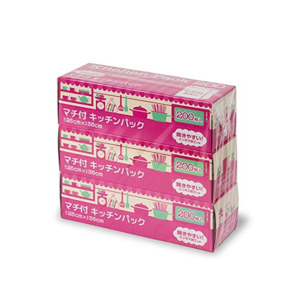 3個セット半透明/約縦35×横20×マチ5cm/ＰＣ-200Ｍ-3・パッケージ個数:1・商品サイズ 横35cm 縦21cm　マチ4cm 厚み：約0.009mm・家庭でお使いいただけるシャカシャカタイプのポリ袋です・マチ付なので開け口が広く便...