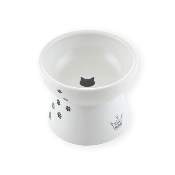 脚付a) 猫柄ホワイト/ラージ/DC-0708-SC01・Color:a) 猫柄ホワイトSize:ラージStyle:脚付PatternName:単品・パッケージ個数:1・「猫工学」に基づいたデザイン食器で、猫が負担なくごはんを食べられます。...