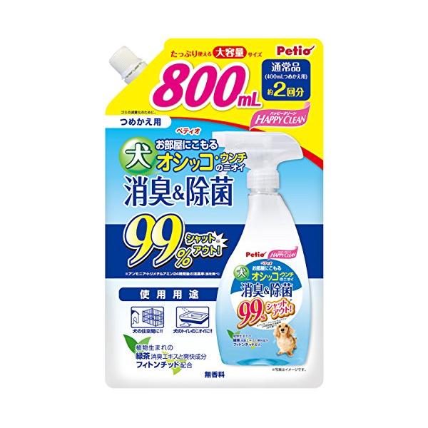 詰め替え-/詰め替え800ml/800ml・Style:詰め替え・パッケージ個数:1・対象:全犬種・つめかえ用(約2回分)・ワンちゃんの気になるニオイをシャットアウト・植物生まれの緑茶エキスとフィトンチッド配合・悪臭をすっきり消臭