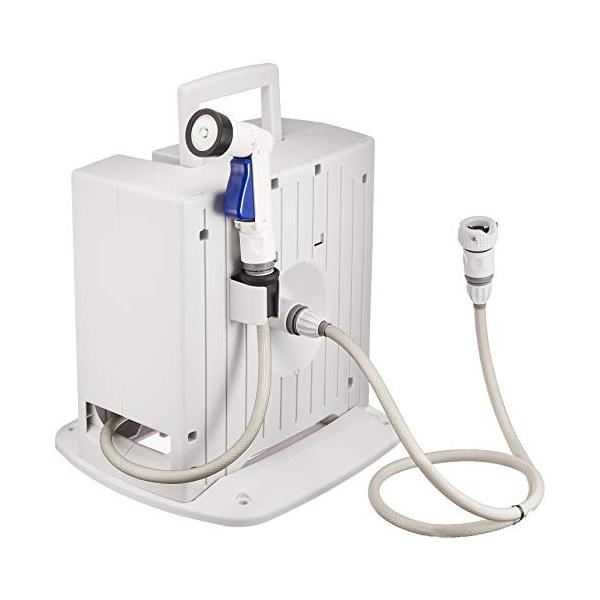 ペダルで自動巻取りライトグレー/20m/PRGA-20・Size:20mColor:ライトグレー・パッケージ個数:1・製造国:日本・材質:本体/ポリプロピレン、ホース/軟質塩ビ、ノズル/ABS樹脂・ホース長さ:20m・ノズル水形:カクサン、...