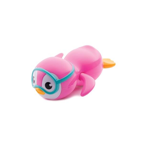 ピンク/ペンギン/-/TYMU11386S・キュートな泳ぎのペンギン、ぜんまいを巻く手足をパタパタさせながら泳ぎます。