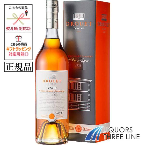 ドルーエ　VSOPは、VSOPで定められている最低熟成年数よりも長い熟成年数の5年〜10年の原酒を使用した風味豊かなコニャック。<br>色はマホガニー。香りは採れたてリンゴのフレッシュなアロマに華やかなバニラ、温かみのあるシナモ...