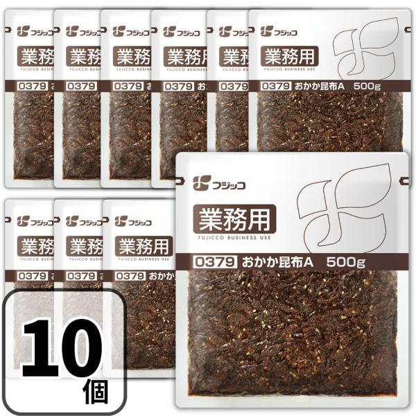 とろ火でじっくり炊き上げた昆布に、風味豊かなさばとかつおのでんぶをたっぷり合わせました。【内容量】：500g×10個【原材料】：昆布、砂糖、しょうゆ、たんぱく加水分解物、混合削り節（かつお節、さば節）、還元水あめ、醸造酢、水あめ、ごま、かつ...