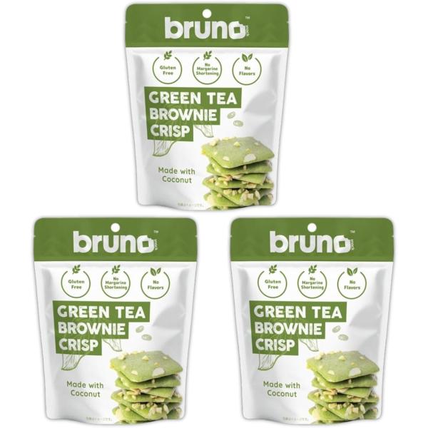 bruno ブルーノ クリスピー ブラウニー グリーンティー 抹茶 3袋 スナック グルテンフリー ブルーノスナックココナッツ粉、タピオカでん粉、ココナッツシュガー、ココナッツ油、ヒマラヤ岩塩、海塩、アーモンドと カシューナッツなど、自然そ...