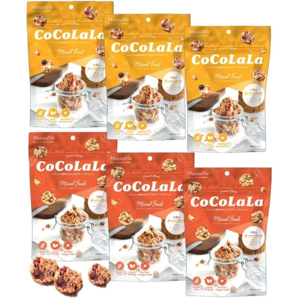 【CoCoLaLaとは？】ココナッツチップを一口大に焼いたグラノーラスナックです。香ばしく焼き上げたココナッツをベースにアサイーやクランベリーなどスーパーフードを贅沢に組み合わせ、素材の彩りと自然な甘みを生かしました。カリッと香ばしい食感と...