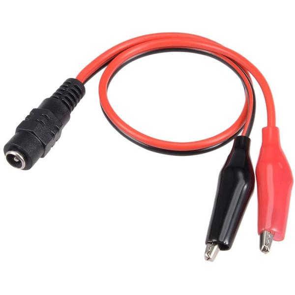 DCメス(5.5*2.1)- ワニ口クリップケーブル 18cm