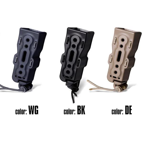 ●意匠権取得済み●脱落防止!独特の「クリック感」●優れたドロースピード&amp;タクティカルリロード!素早いマガジンチェンジが行える樹脂製マガジンホルダーです。耐衝撃性に優れた純国産ポリアミド素材を使用!編み込んだショックコード(ゴム状のロ...
