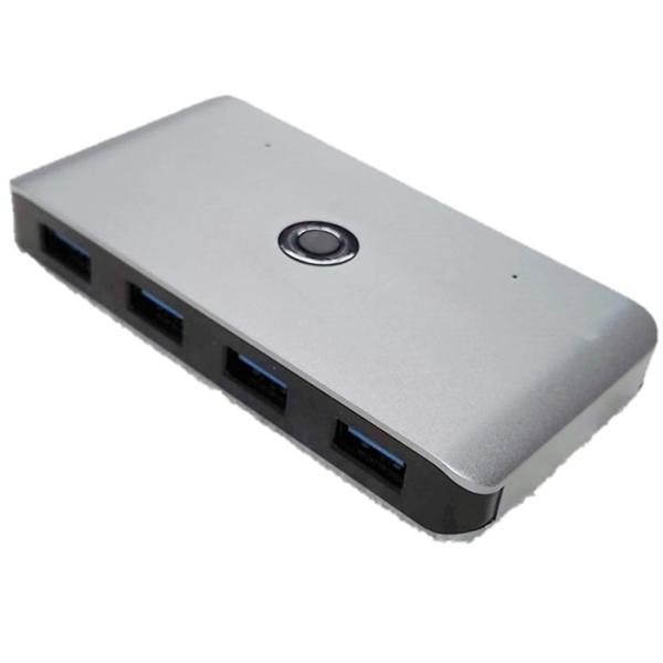 USBスイッチングハブ4ポートのUSBハブ最大4つの機器を仕様可能USBキーボード、USBマウスなど1組のマウス・キーボードを切り替えて2台のPCどちらでも使えますUSBスイッチャーUSBプリンタ、カードリーダー、またはキーボードやマウス、...