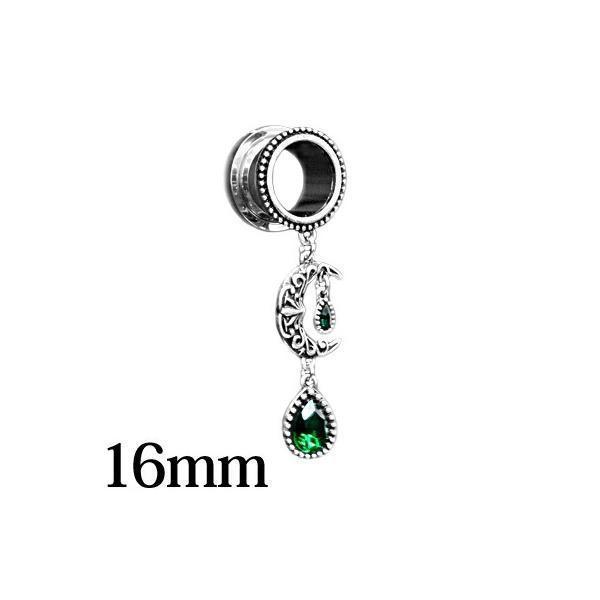 【商品詳細】■本体カラー：シルバー■ゲージ：16mm■内径：約7mm■ジュエルカラー：グリーン■素材：316Lサージカルステンレス(本体)/真鍮(モチーフ)≪備考≫※モチーフの裏側にはデザインがありません。※ステンレスは殆どの人に問題はあり...