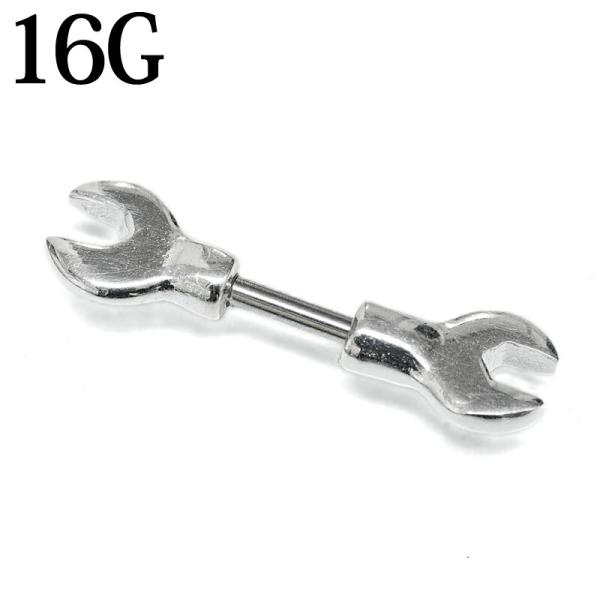 【商品詳細】◆本体カラー：シルバー◆ゲージ：16G◆内径：5mm◆素材：316Lサージカルスチール(シャフト)/真鍮(モチーフ)【備考】※回して外れる方のみ外してください。※ステンレスは殆どの人に問題はありませんが、人によってはアレルギーを...
