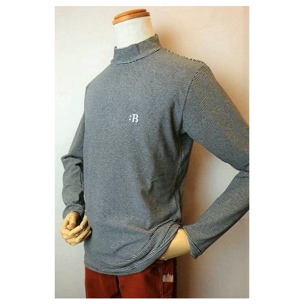 メンズファッション　ブランド「コードビー　ウォームハイネックシャツ」肌触りが良く高級感があり保温性・伸縮性に優れた素材「ＭＩＰ」の細ボーダー柄生地使用のハイネックシャツです。タイトなシルエットです。<br><br>●...