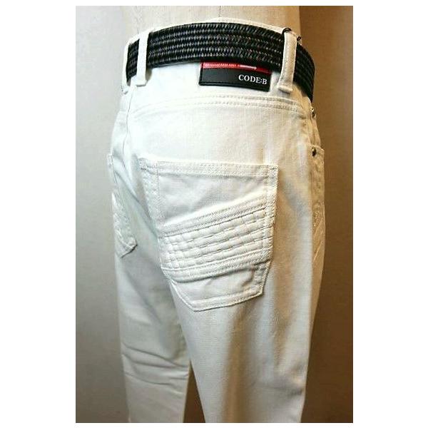 メンズファッション　ブランド「コードビー　イントレチャート使いストレッチジーンズ」両サイド後ポケットのイントレチャート（編み）デザインが特徴、伸縮性のあるストレッチジーンズです。　　●商品コード　　２１５９−４０５５　　●素材　　綿９８％　...