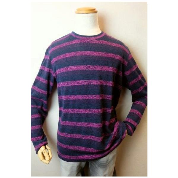 メンズファッション　ブランド「コードビー　ボーダーニットロングＴシャツ」柔らかくフィット感のある伸縮性に優れたボーダー織り柄のニットロングＴシャツです。若干タイトなシルエットです。<br><br>●商品コード　　５１...