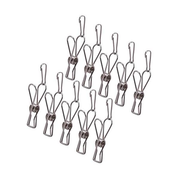 便利なステンレス取替ピンチ 10個組使い慣れたハンガーのピンチが壊れてしまっても、壊れた箇所だけ、すぐに取り付けられま取付は、フックを引掛けるだけなので、とても簡単食品などの袋止めや、メモなどをまとめるクリップとして、幅広く使用することがで...