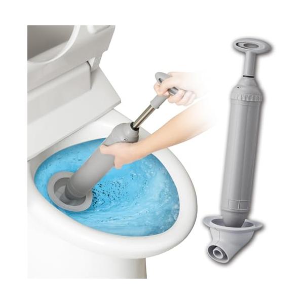 トイレのつまりを業者いらずで簡単解決 V字型ラバーカップが排水口にフィット ハンドルを押し引きするだけ 力いらずでラクラク操作。※おもちゃやスマホなどの固形物、紙おむつや生理用品などには使用不可。 セット内容：本体、ラバーカップ ホーム＆キ...