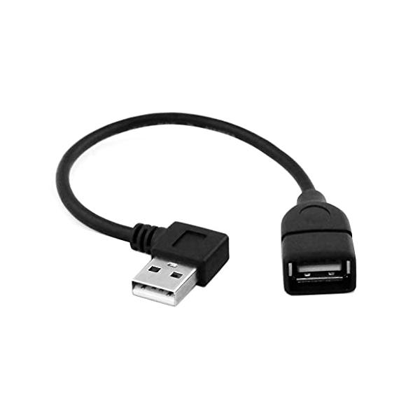 CY USB 2.0 Aタイプオス L字型からUSB 2.0メス延長ケーブル 90度コネクター 20cmUSB 2.0 アングルAオスからストレートメス延長ケーブル、480Mbpsの速度をサポート。アングルタイプ ポート周りにスペースが限ら...