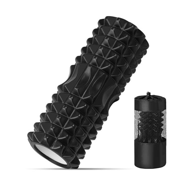 初心者にも優しい フォームローラー：長さ33cm*直径14cm 身体の部位によって使い分けができます。ヨガローラー 弾力性のあるEVA素材を使用しており、非常に柔らかいので、強力が苦手な初心者にも、心配する必要はありませんが。本を読んだりテ...