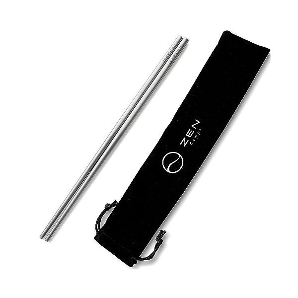 ZEN Camps キャンプ、登山用チタン製カトラリー。箸の単品です。 カトラリーに最適なチタン製 チタンは軽量で高強度で腐食に強く、長く使用できる素材です。熱も伝わりにくいので持ち手が熱くなりにくいです。 超軽量 チタンの重さはステンレス...