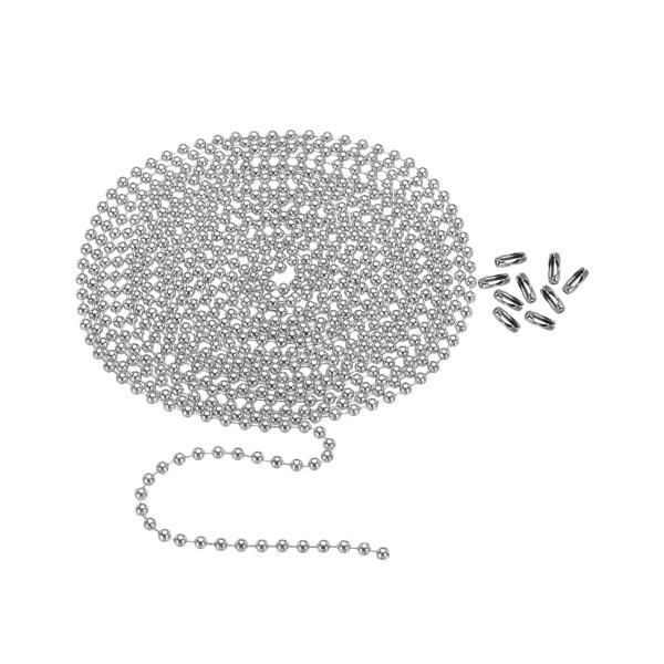 仕様：材質: 304ステンレス鋼、カラー：シルバートーン、全長：3.0 M、直径サイズ:3.0 mm、パッケージリスト:18個のマッチングコネクタク ラスプ利点：ネックレスボールチェーンは304ステンレス鋼製で、手触りが快適で、表面が滑らか...