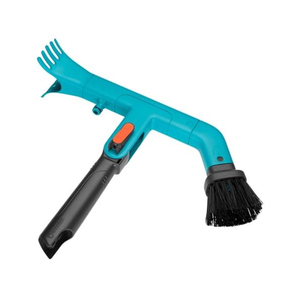 角度調整が可能:クイックレバーを使用して、自由に角度の調整可能なので便利。水洗浄と水を使わないクリーニング:ホースを取り付けずクリーニング。または、ホースを取付口に接続して、水洗浄も可能。＊棒は別売り：GARDENAコンビシステムの伸縮型ハ...