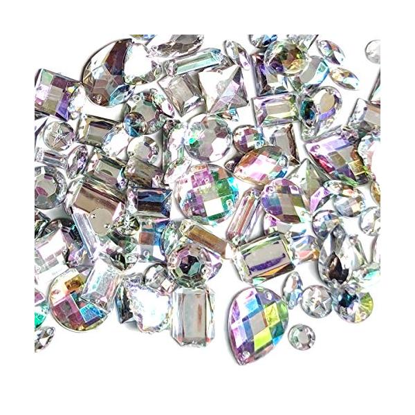 アクリルの材質を採用しており、高品質で耐久性に優れています。いろんな種類がランダムに入り、計200個セット 初心者にも上級者にもオススメのハンドメイド用ビジューです。裏面が平らになっているので洋服にも縫い付けやすくなっています。作り方、使い...