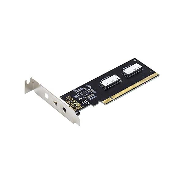 Dual Oculink SFF-8612 8Xデザイン、安定した取り付け、4つのPCIEディスクをフルスピードで同時に実行できます。取り外し可能なPCIE PCI-Express 16xマザーボードを1台接続できます。コンバーターは、SF...