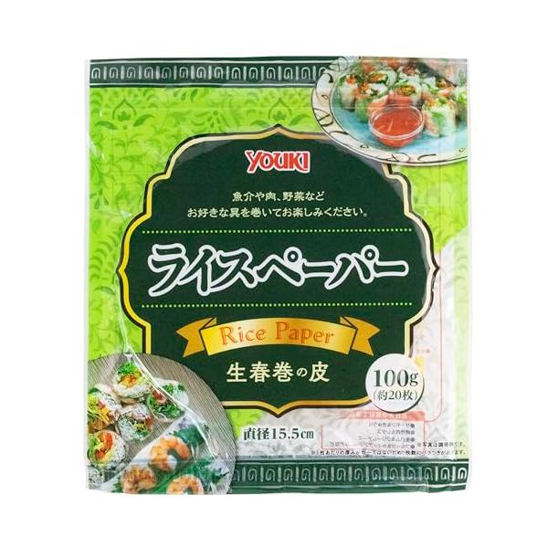 内容量：100g (約20枚入り 直径15.5cm)代表的なベトナム料理「生春巻き」用の皮原材料：タピオカでん粉、米、食塩原産国：ベトナム15.5cmのサイズはちょっと小さめの生春巻。揚げ春巻きにはぴったりの大きさです。食品・飲料・お酒:乾...