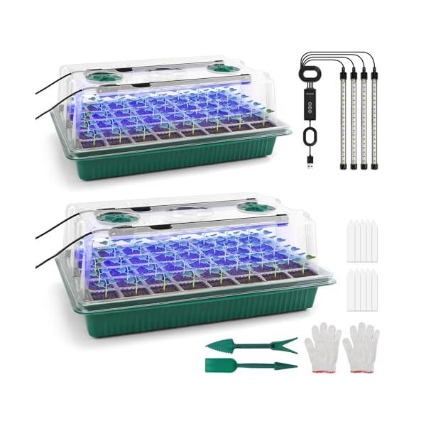植物育成ライト付き 当社の育苗箱には、植物成長ランプが搭載されており、光質、光強度、光周期を制御するために、種子の発芽、開花および植物成長を常に最適な成長環境にします。ライトは、太陽光のフルスペクトルのように機能します。迅速、自然成長、豊作...