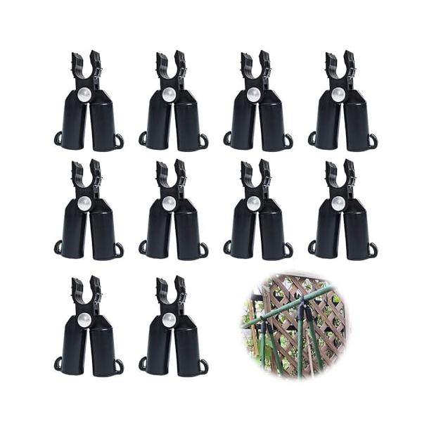 商品仕様 園芸用支柱ステークコネクタ10個セットです。サイズ11mmのフレームにも適しています。プラスチック材料で作られ、錆びや使用の問題がなく、長い間使用することができます。 調整可能 調整可能角度は0度から70度で、非常に頑丈です。つる...