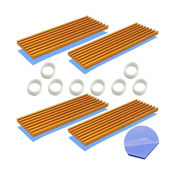 *素材：ラジエーターは高品質のアルミニウムでできており、熱伝導率が高く、防錆性があり、頑丈で耐久性があり、長寿命で軽量です。*パッケージ内容: 4 x ゴールドヒートシンク、4 x サーマルパッド、8 x ゴムリング、持ち運びや保管に便利な...
