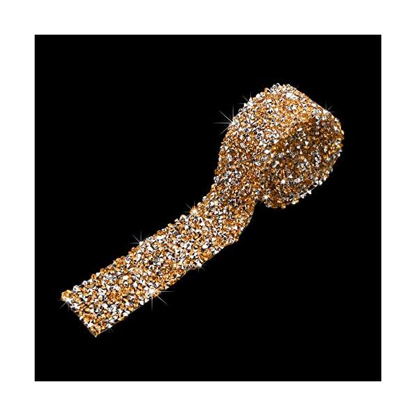 パッケージとサイズ-クリスタルラインストーンリボンは、1ヤードのパック 長さ90cm で包まれています。, 幅3cm.プレミアム素材-ラインストーンのリボンは、高品質の樹脂ラインストーン素材で作られています, 無害で安全. 背面にホットメル...