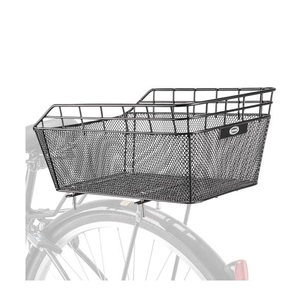 金属製高強度かご  サビに強く丈夫で、耐久性に優れたステンレス製自転車用後ろかご。 たっぷり入る   たっぷり入る大容量サイズで、日々のお買い物が便利になります。 取り付け簡単  取付金具も同梱されており、リヤキャリアに容易に取り付けできま...