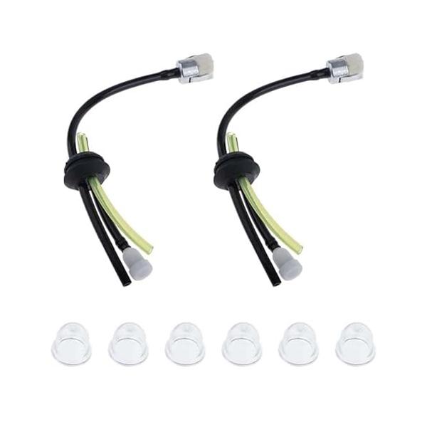 セット内容 2*草刈払機燃料ホース 約22cm *6*プライマリーポンプ(直径約18mm)，合計：8個入り。 優れた機能 燃料ホースセットは、古くてひび割れた壊れた燃料ラインの完璧な代替品です。ポンプが劣化し、フィルターが汚れると、交換後に...